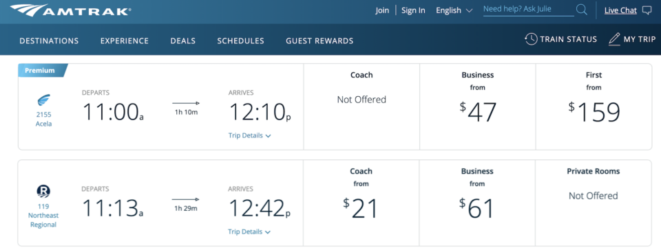 Taking the Amtrak Train from NYC to Philadelphia