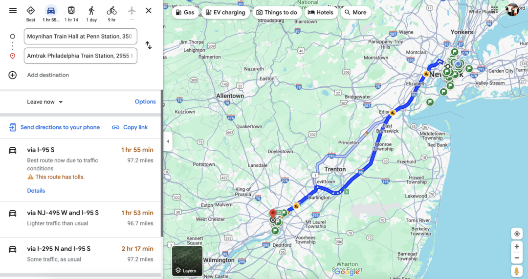 Taking the Amtrak Train from NYC to Philadelphia